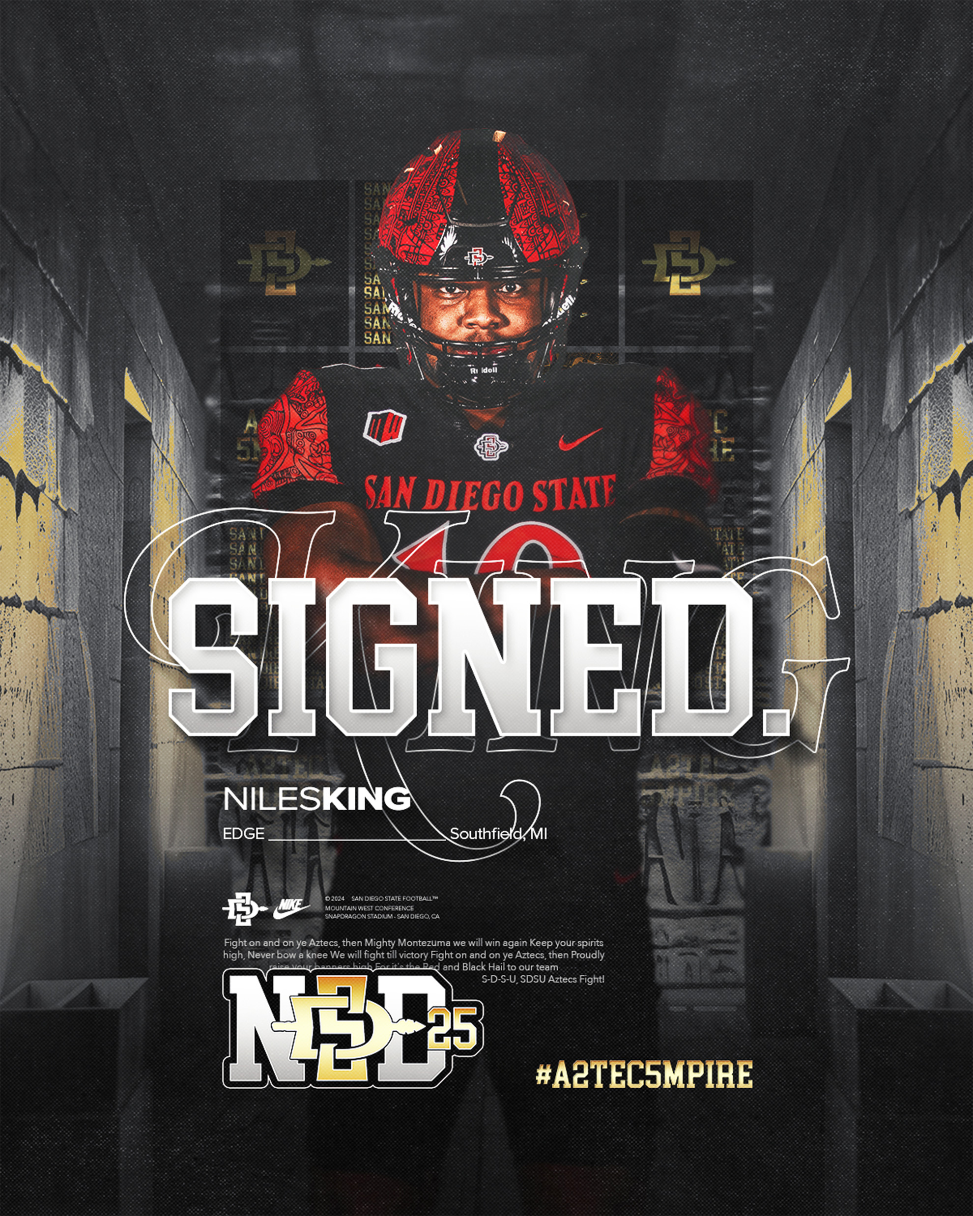 Niles King - 2025 Football Signing Day Roster - San Diego State Aztecs