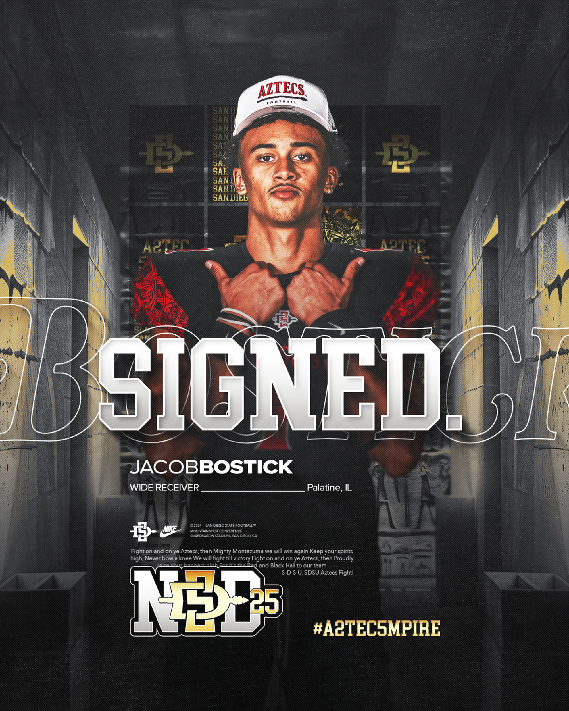 Jacob Bostick - 2025 Football Signing Day Roster - San Diego State Aztecs