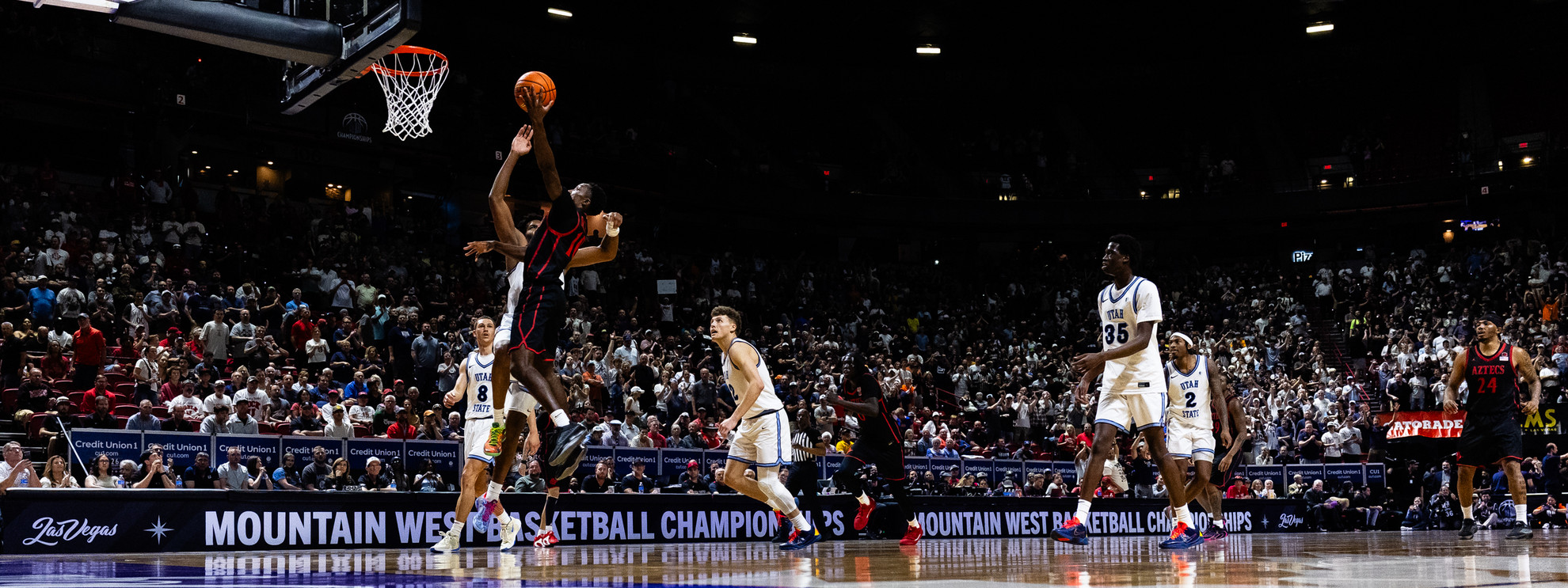 Men's Basketball v Utah State Mountain West Championship Game - San ...