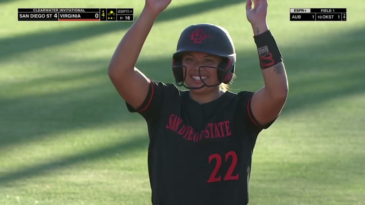 SDSU SOFTBALL HIGHLIGHTS: AZTECS 6, VIRGINIA 2 - San Diego State Aztecs