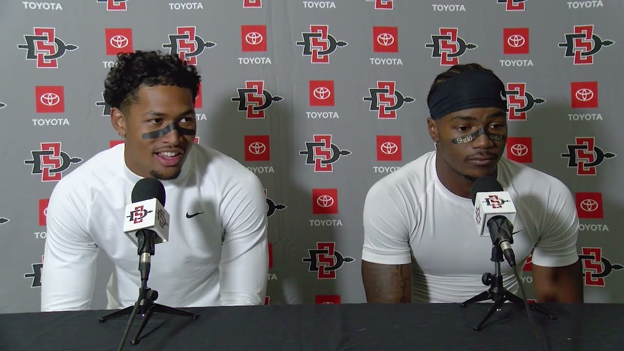 SDSU FOOTBALL: CHRIS JOHNSON & JORDAN NAPIER POST GAME AFTER NEVADA ...